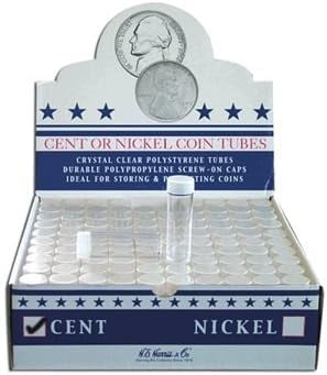 100 Round Cent Coin Tubes Round Cent New Crystal Clear Polystyrene ...