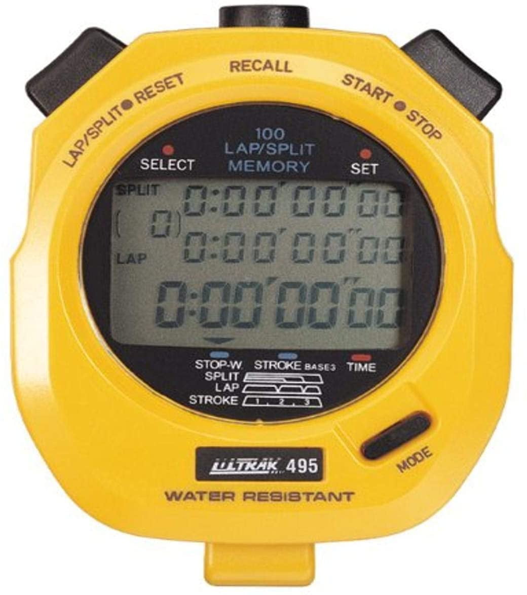 100 Runway 3 Rows Display Electronic Stopwatch Black-Yellow - Walmart.com