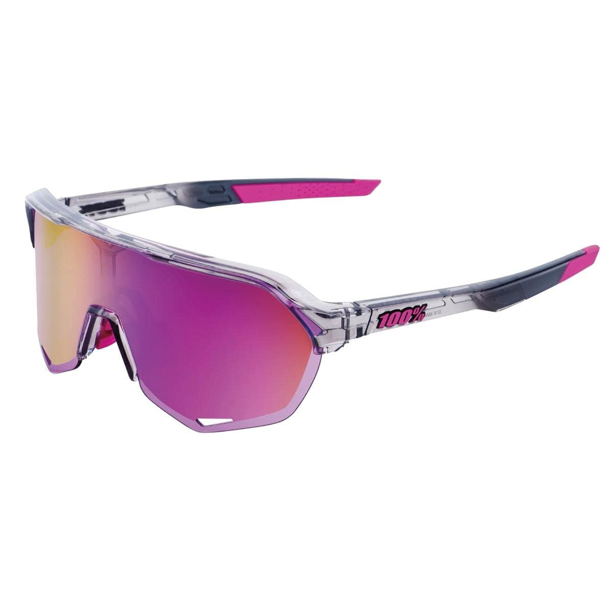 100% S2 Sunglasses - Polished Translucent Grey; Purple Multilayer ...