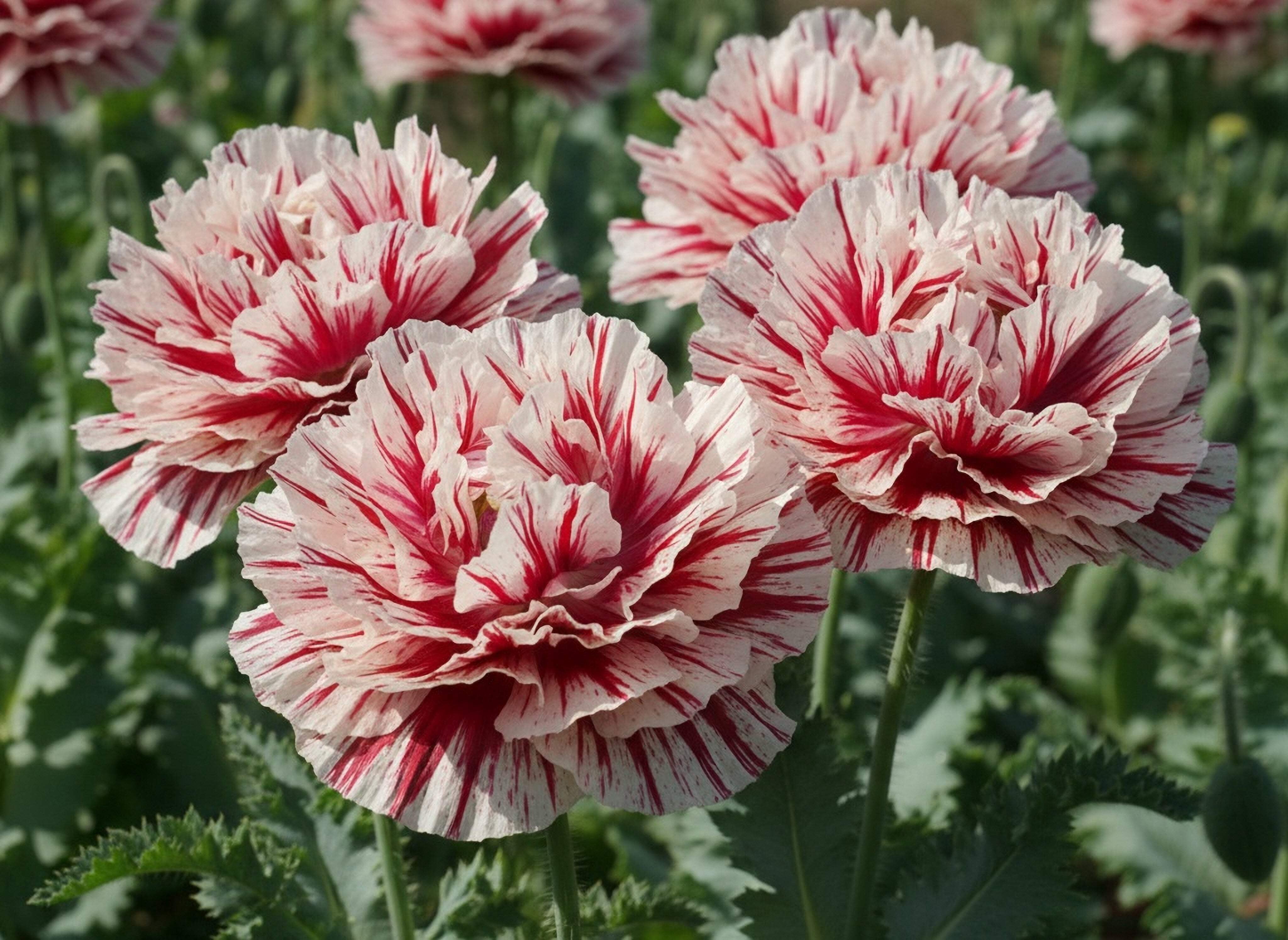 100 Seeds Flemish Antique PEONY POPPY MIXED Colors Papaver Peoniflorum ...