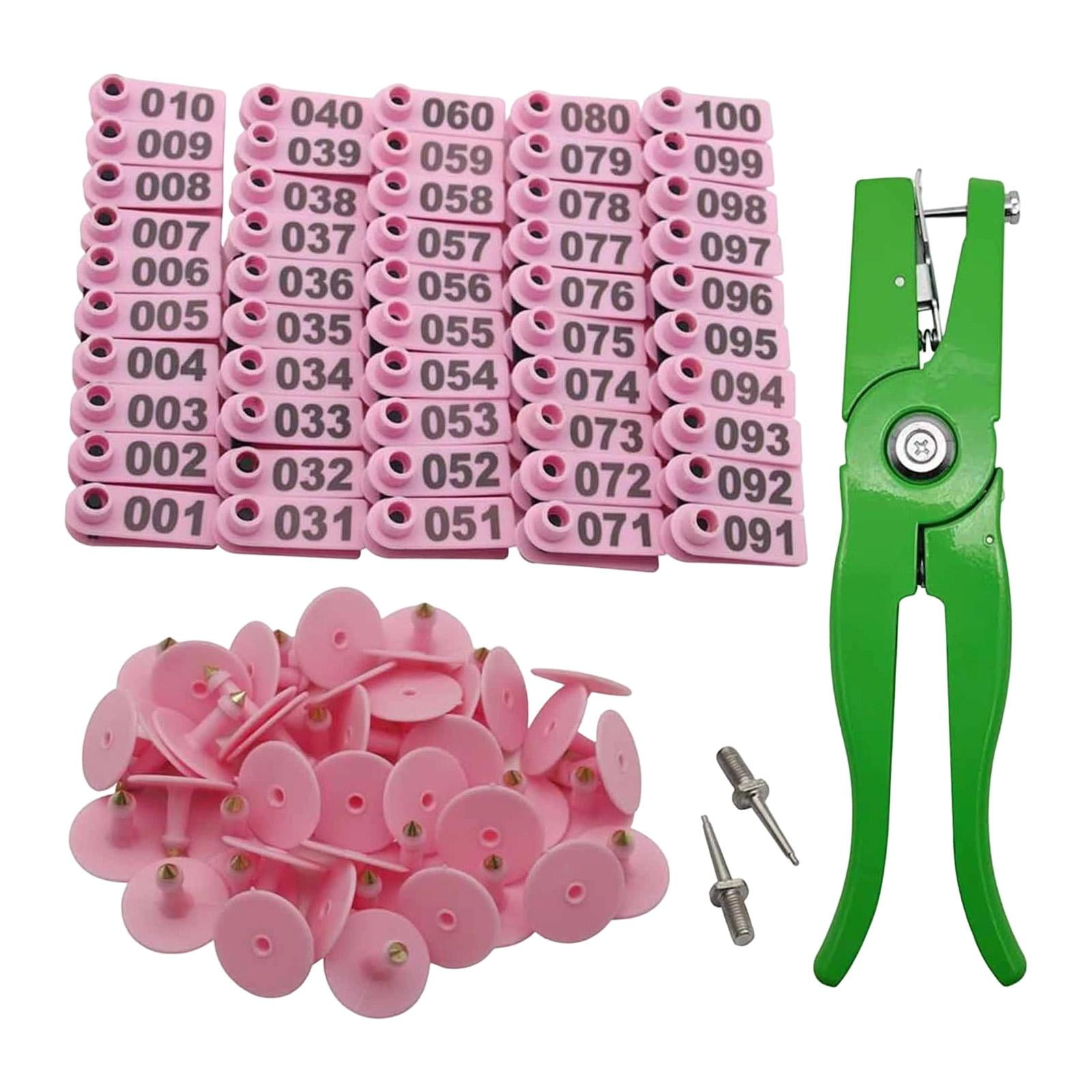 100 Set Livestock Ear Tags Animal Identification Number Tags Weather ...