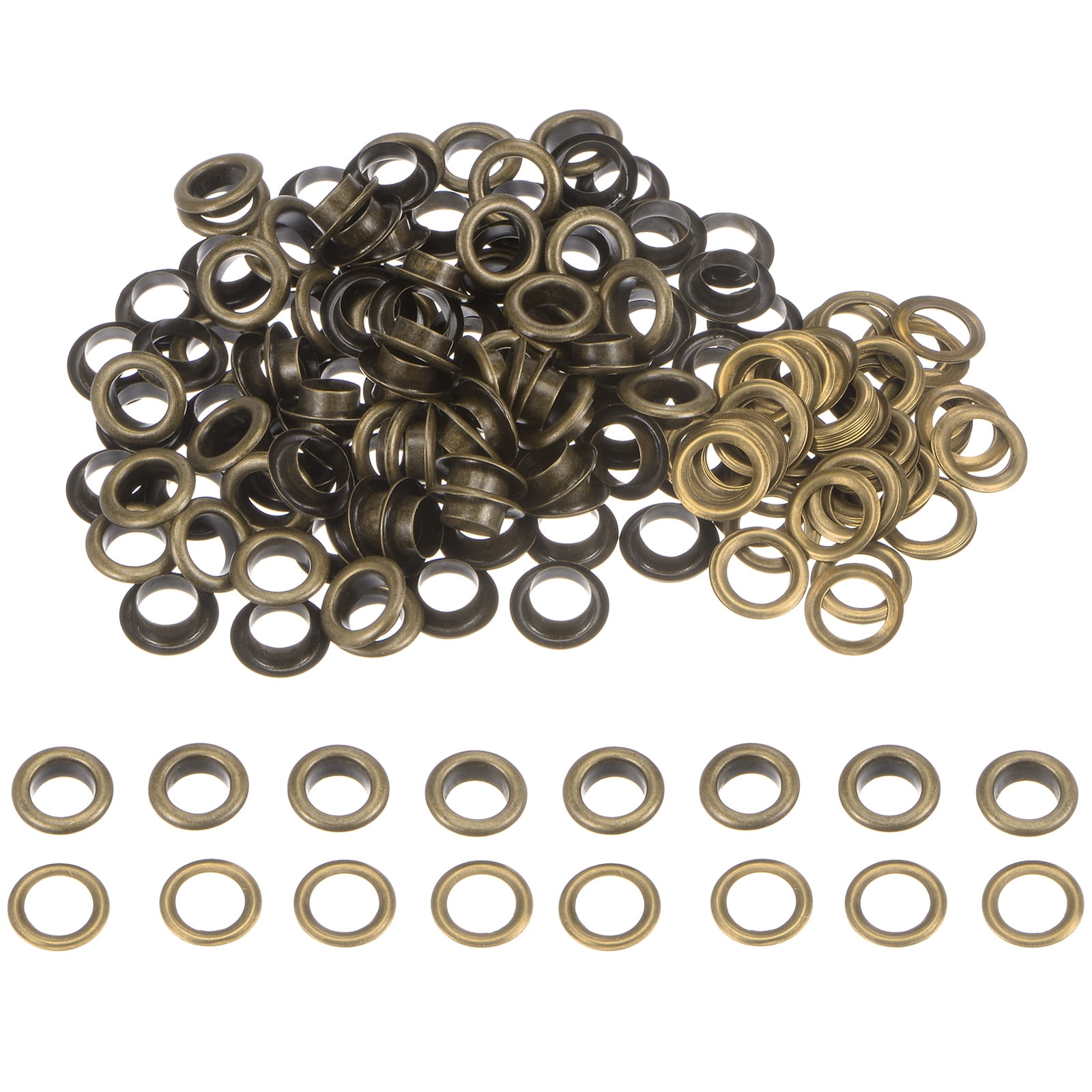 100 Set Round Grommets 10mm Dia Metal Eyelets with Washers for ...