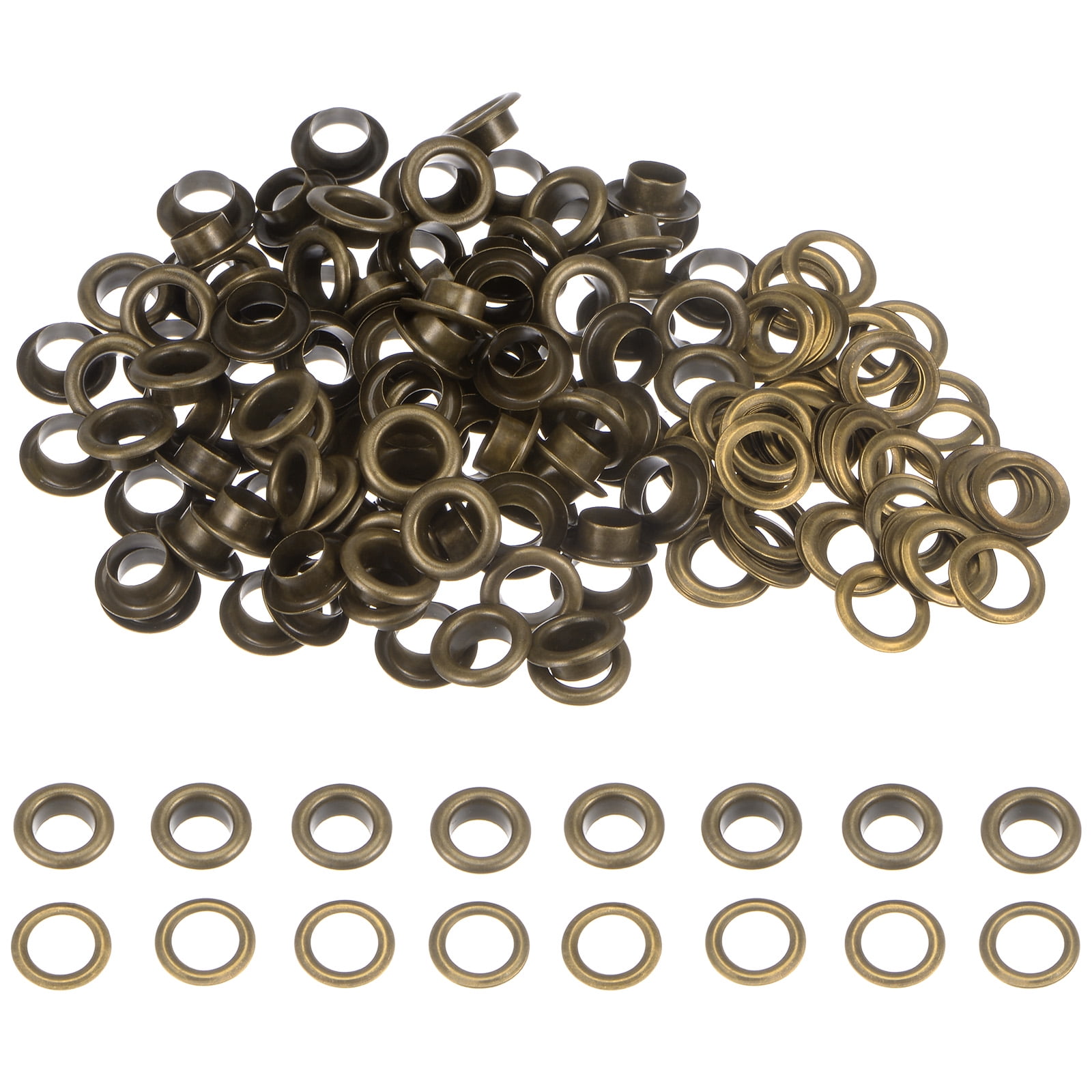 100 Set Round Grommets 8mm Dia Metal Eyelets with Washers for ...