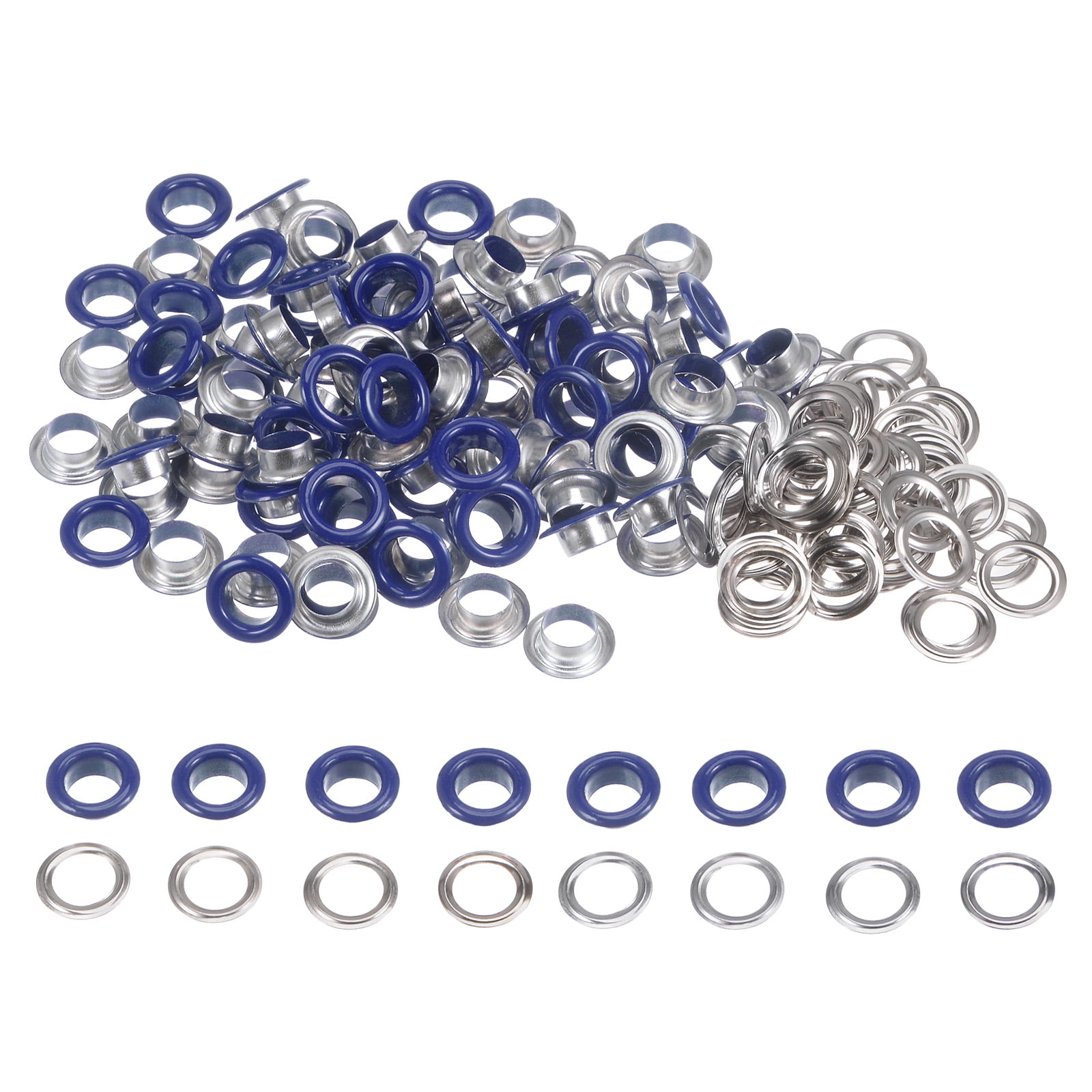 100 Set Round Grommets 8mm Dia Metal Eyelets with Washers for ...