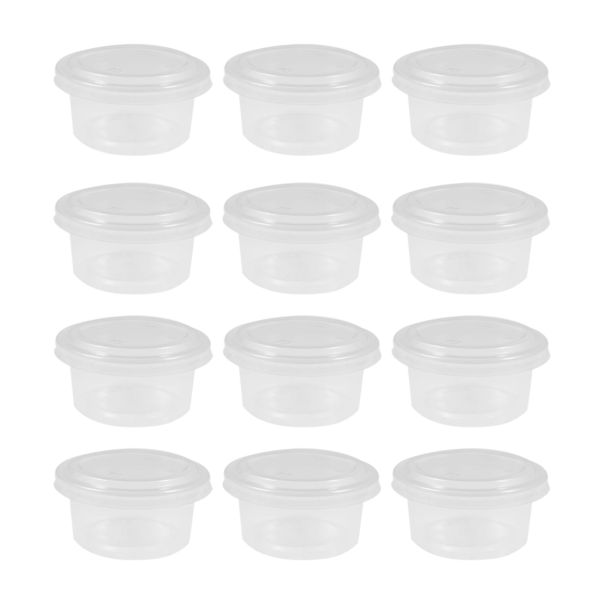 100 Set of 90ml Disposable Safe Plastic Yogurt Cups Condiment Cup with ...