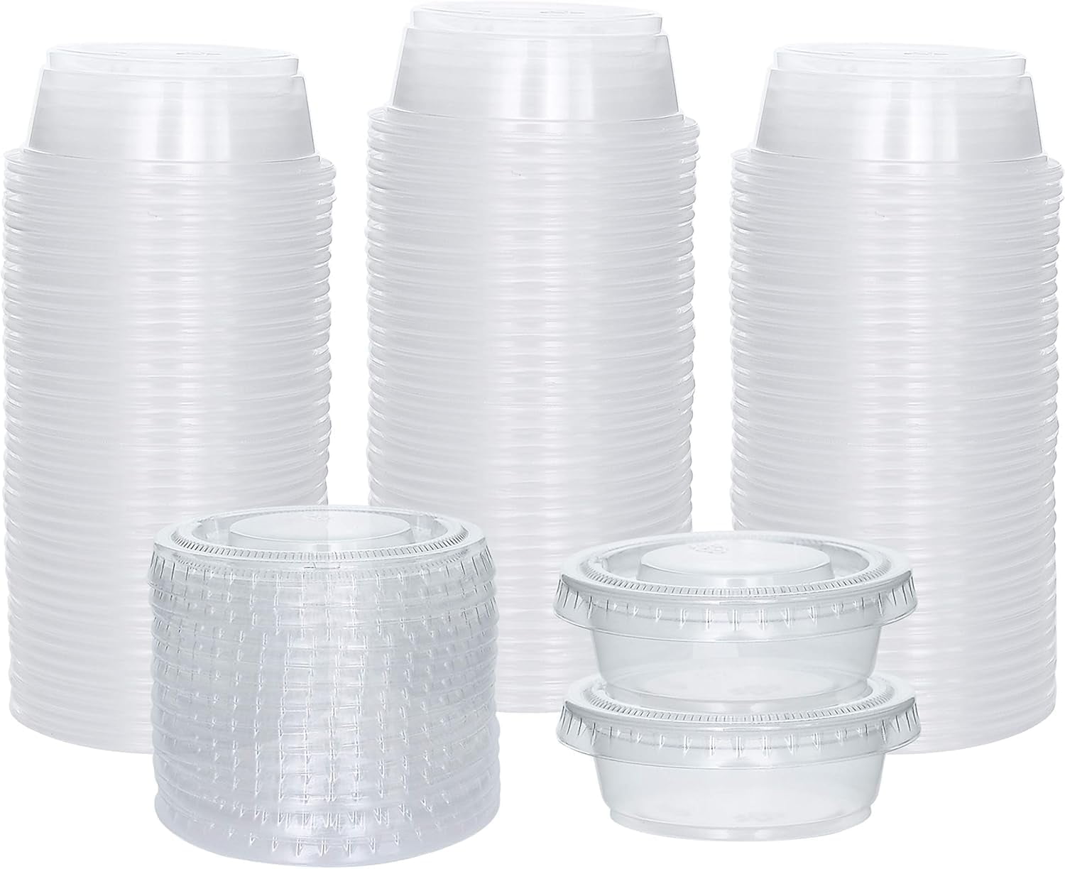 Galashield [100 Sets] 1.5 oz Small Plastic Containers with Lids, Jello ...