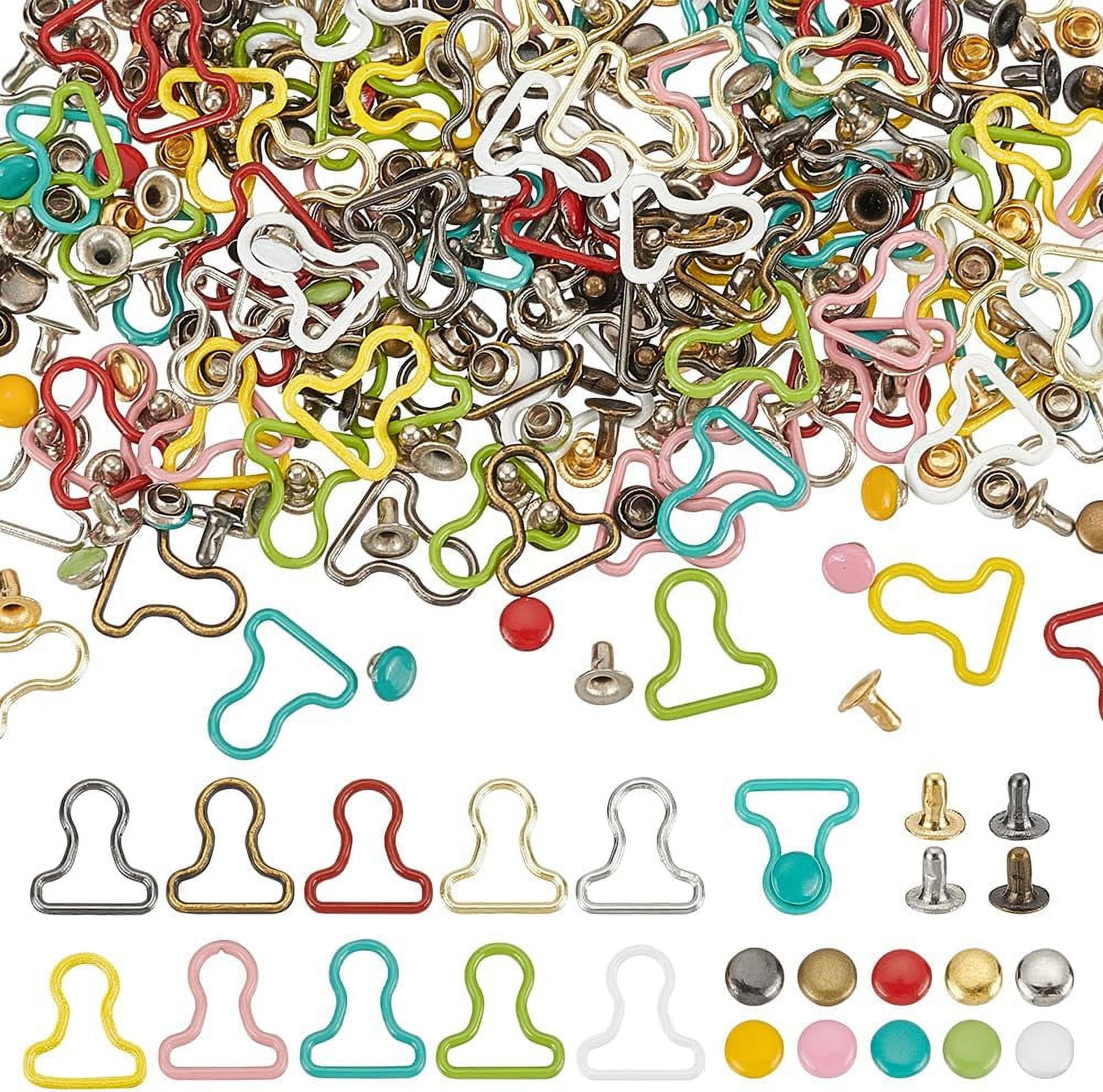 100 Sets 10 Colors Overall Buckles 0.3x0.3inch Suspender Buckle ...