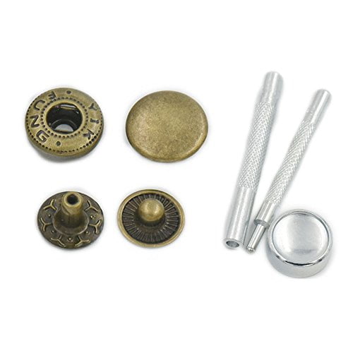 100 Sets 12mm 1/2" Metal Snap Fastener Leather Craft Rapid Rivet Button ...
