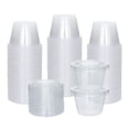 100 Sets 2.5 oz Small Plastic Containers with Lids, Disposable Portion ...