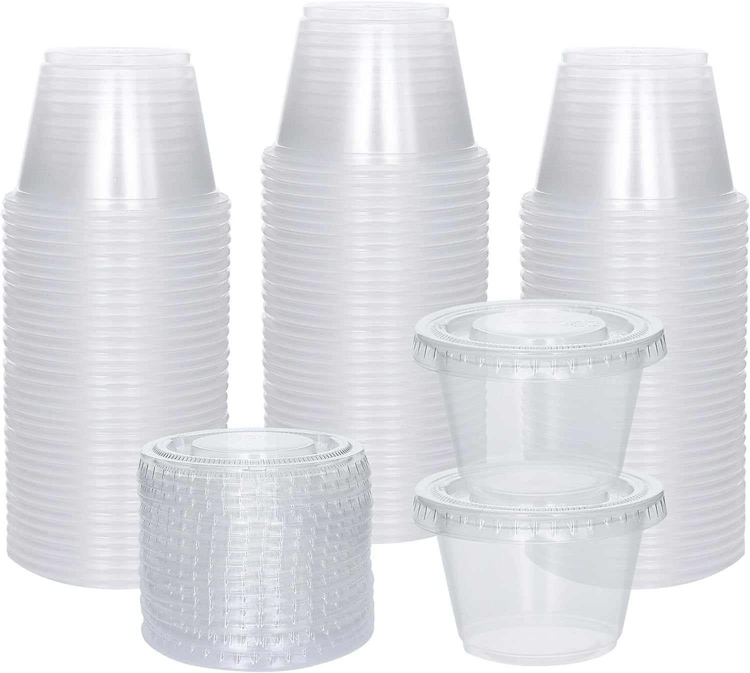 Galashield 100 Sets 2.5 oz Plastic Portion Containers with Lids, Jello ...