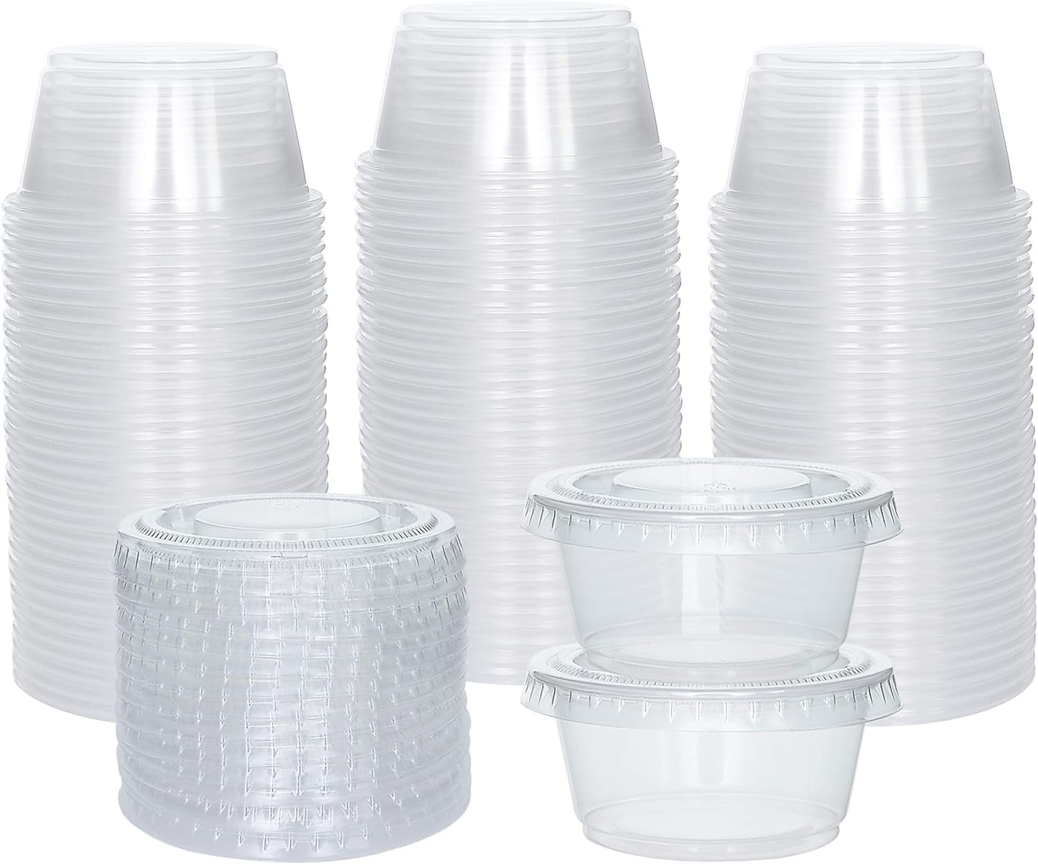 Galashield [100 Sets] 2 oz Small Plastic Containers with Lids, Jello ...