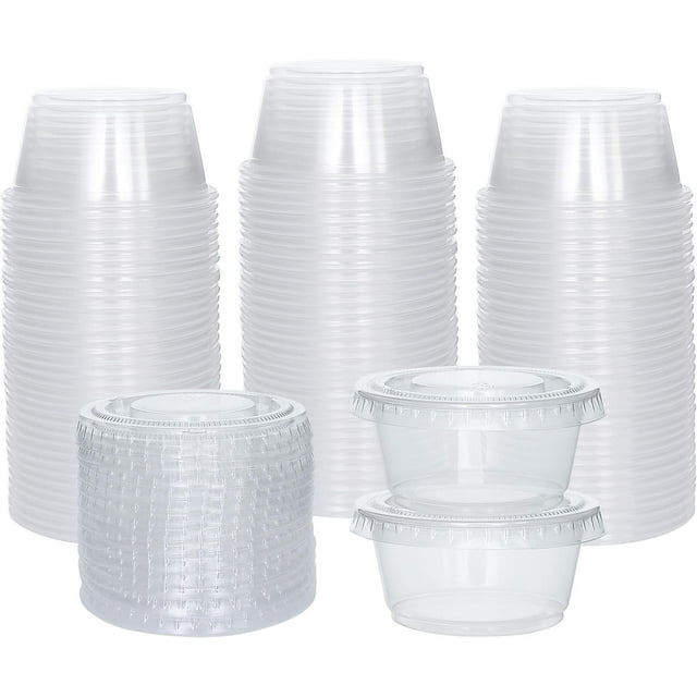 Galashield [100 Sets] 2 oz Small Plastic Containers with Lids, Jello ...