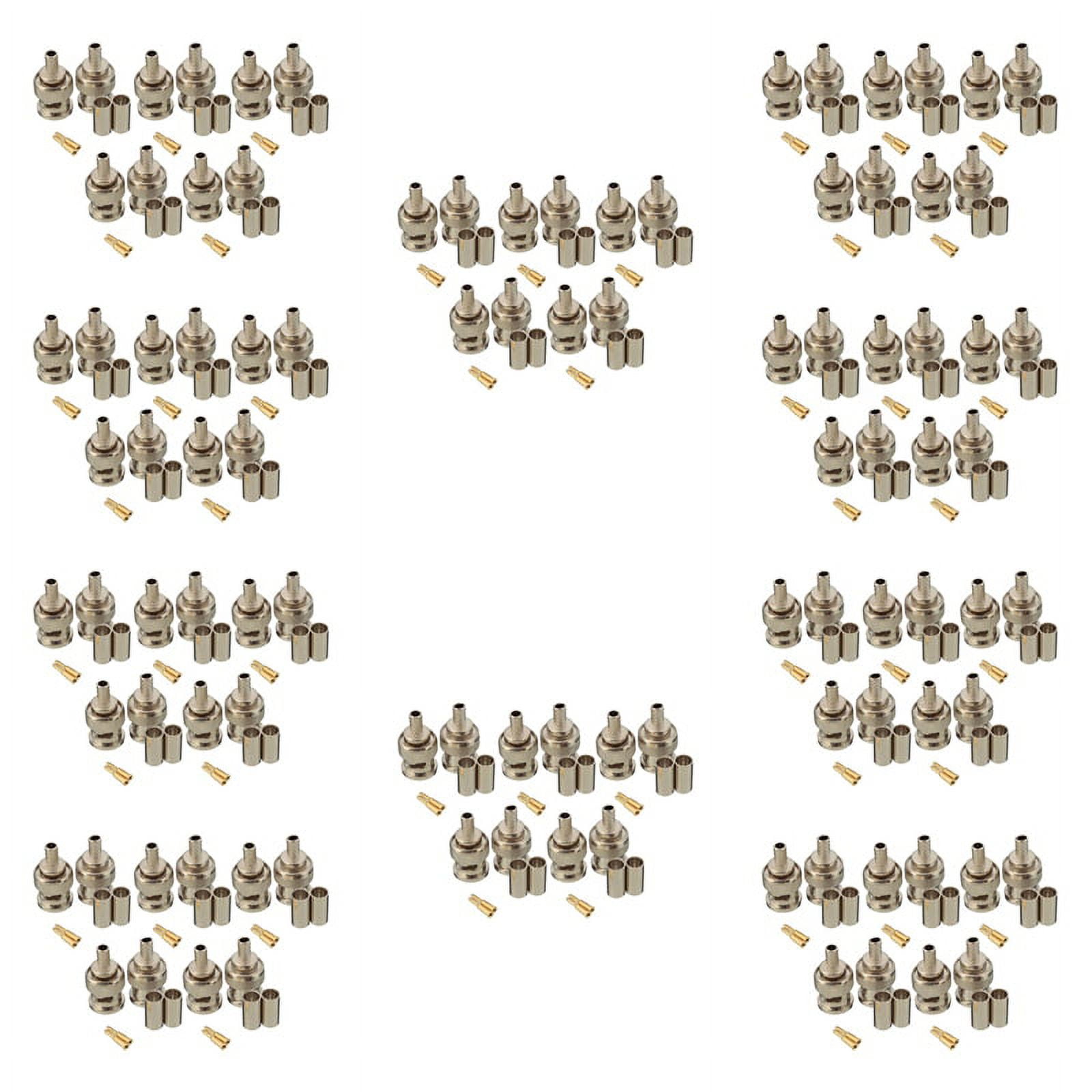 100 Sets 3-Piece BNC Male RG58 Plug Crimp Connectors,100 sets BNC Plug ...
