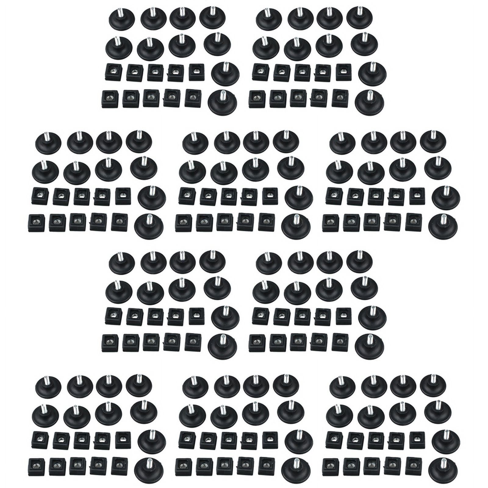 100 Sets 45mm Base Dia Adjustable Leveling Foot 25mmx25mm Square Tube ...