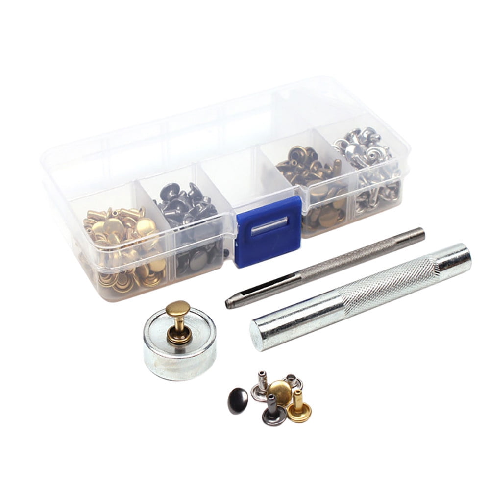 100 Sets Of 8Mm Double-Sided Rivets with Installation Tools in 4 Colors ...