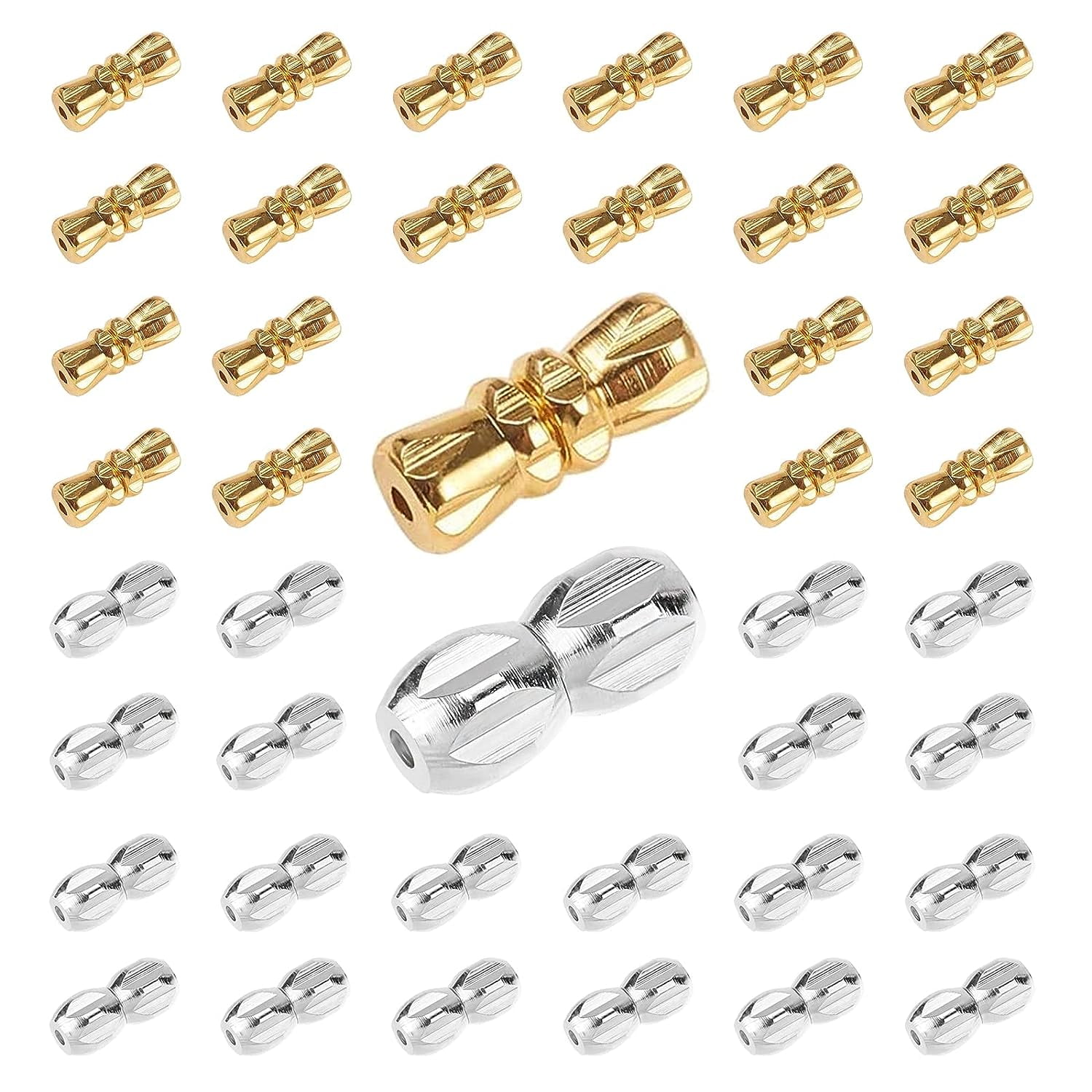 100 Sets Barrel Screw Clasp Golden Platinum Twist Clasps Connector ...