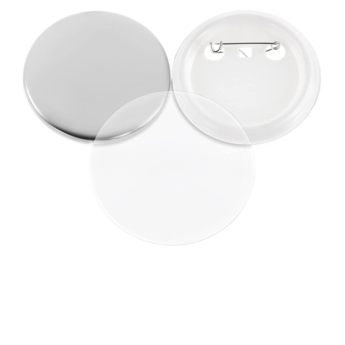 100 Sets Blank Badge Button Maker Parts, 25MM Plastic/Metal Button ...