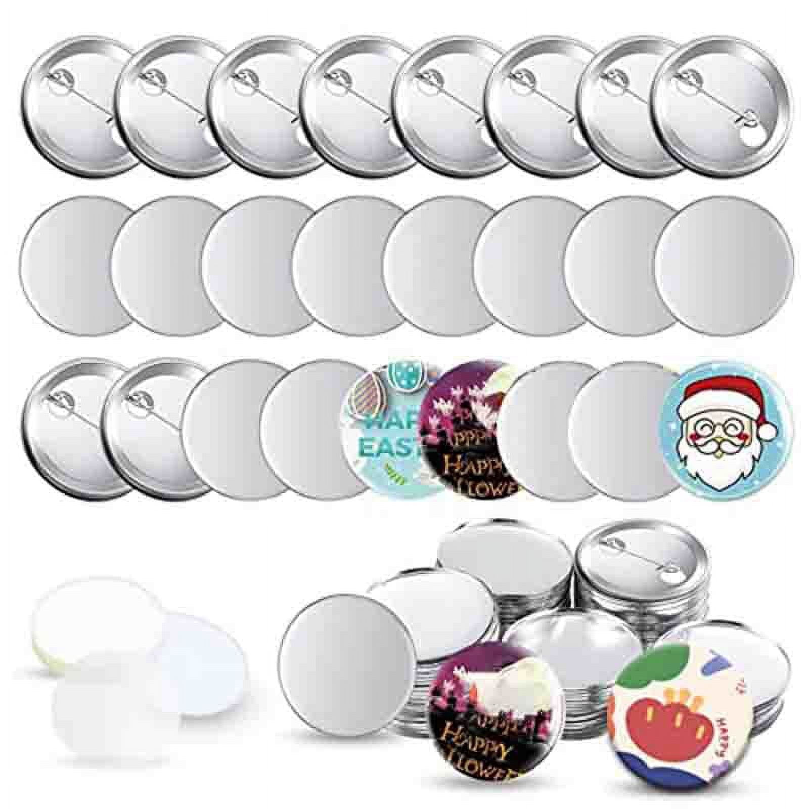 100 Sets Blank Button Making Supplies for Maker Machine Round Badge Pin ...