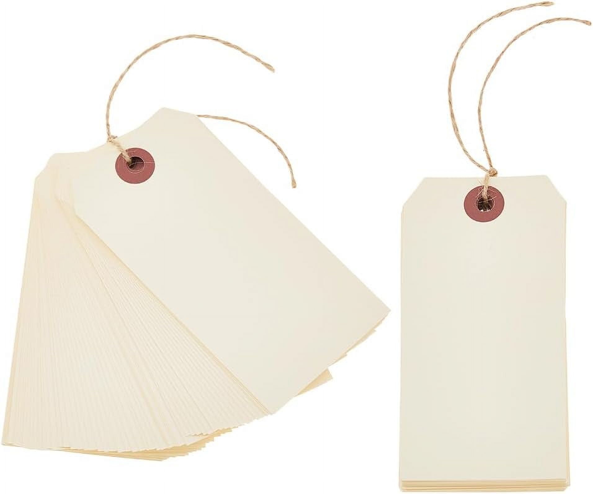 100 Sets Blank Shipping Tags with Rope Tags with String 4.72x2.36 ...