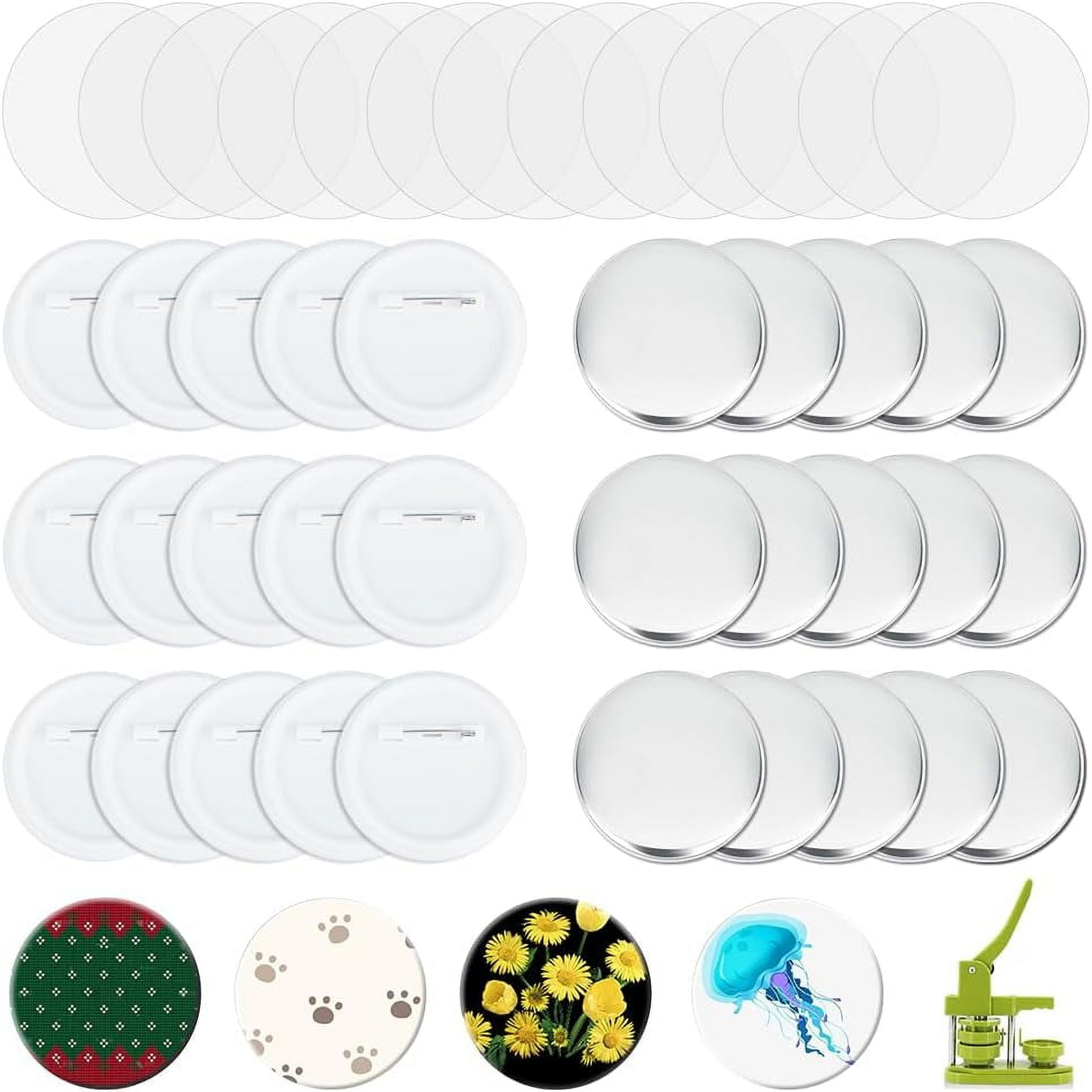 100 Sets Button Maker Supplies 2.28 Inch/ 58mm Pin Back Button Parts ...