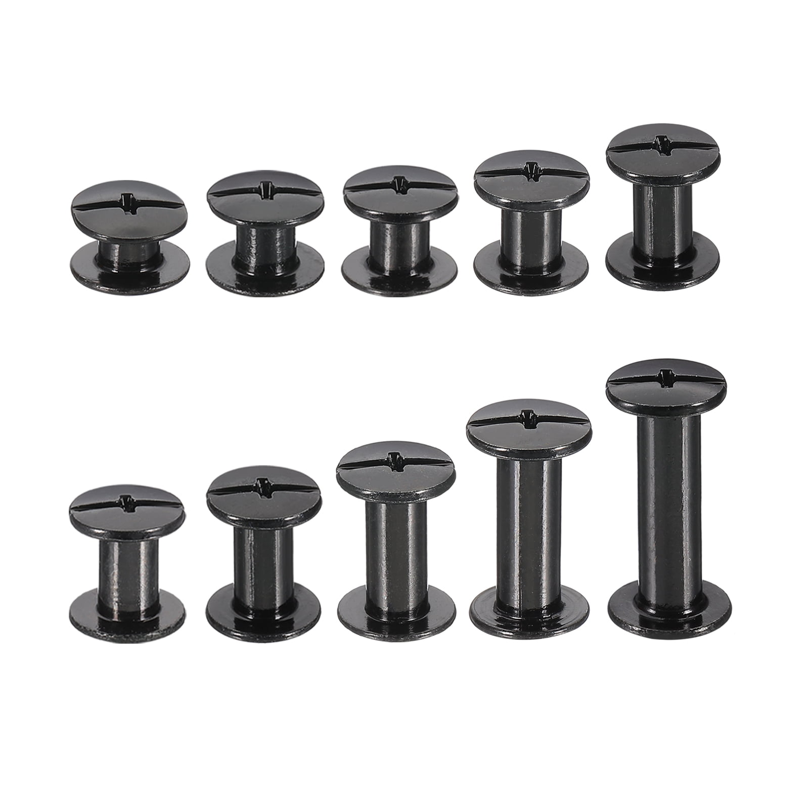 100 Sets Chicago Screws, 4+5+6+7+8+9+10+12+15+18mm L Chicago Screw ...