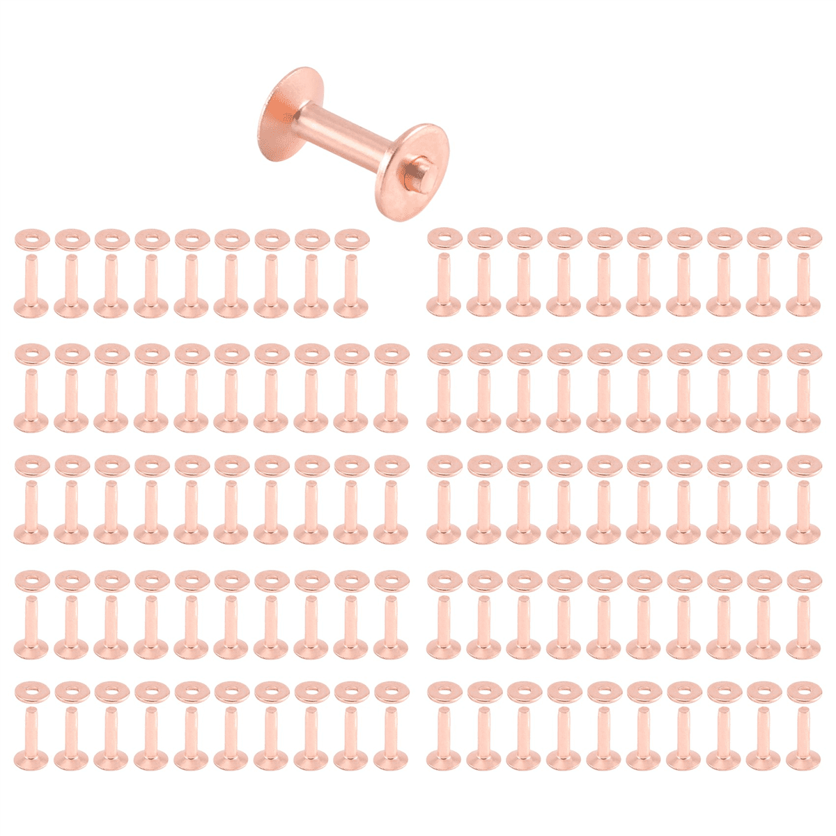 100 Sets Copper Rivets and Burrs Washers Leather Rivet Fastener for ...