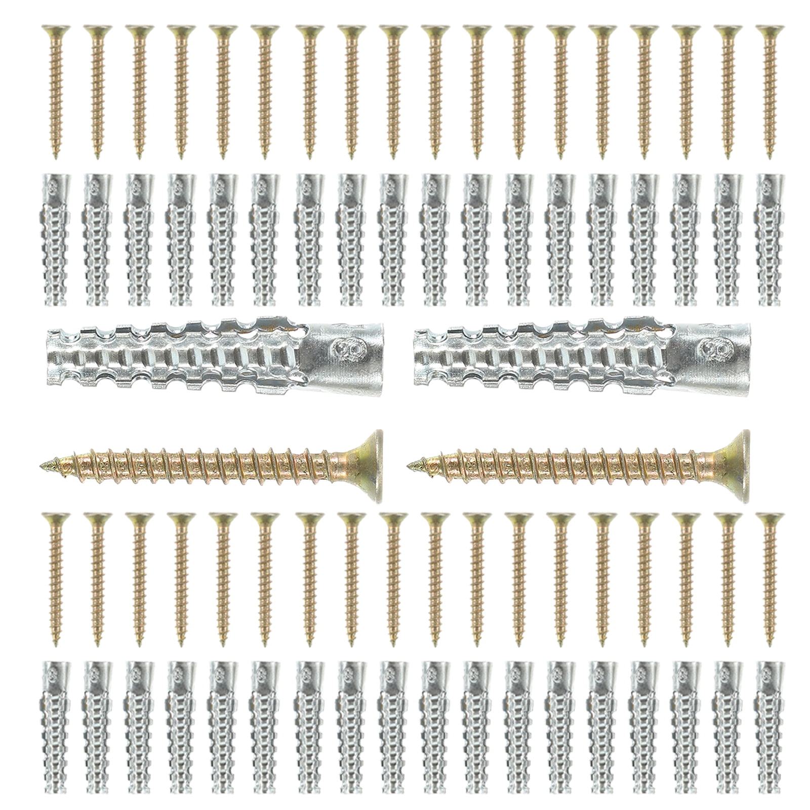 100 Sets Heavy Steel Wall Anchor Jack Nuts with Screws Duty Anchors ...