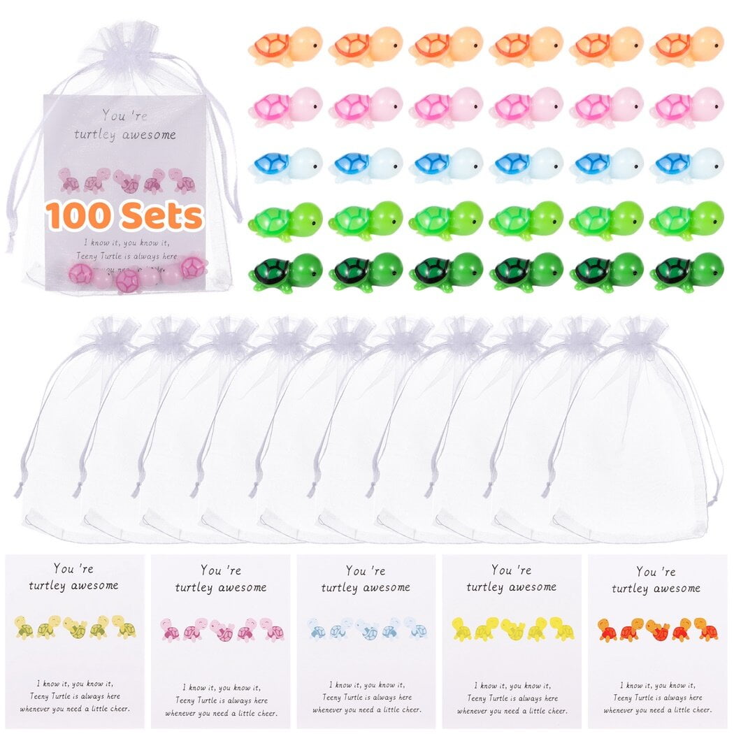 100 Sets Inspirational Turtle Gifts, Thank You Note Cards, Greeting ...