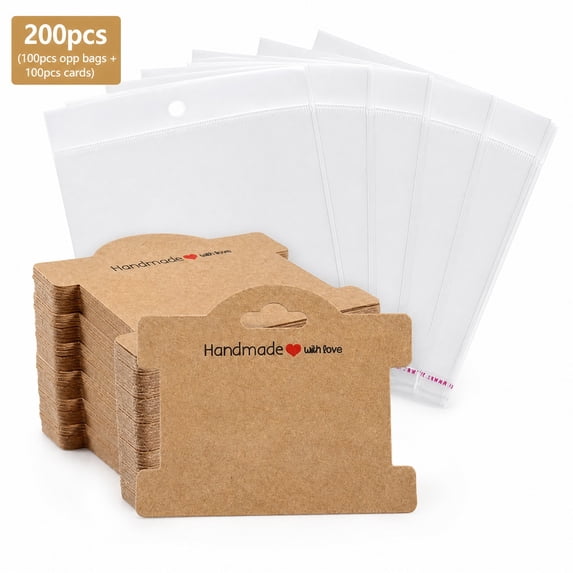100 Sets Jewelry Display and Packaging with 100 Paper Cards and 100 ...
