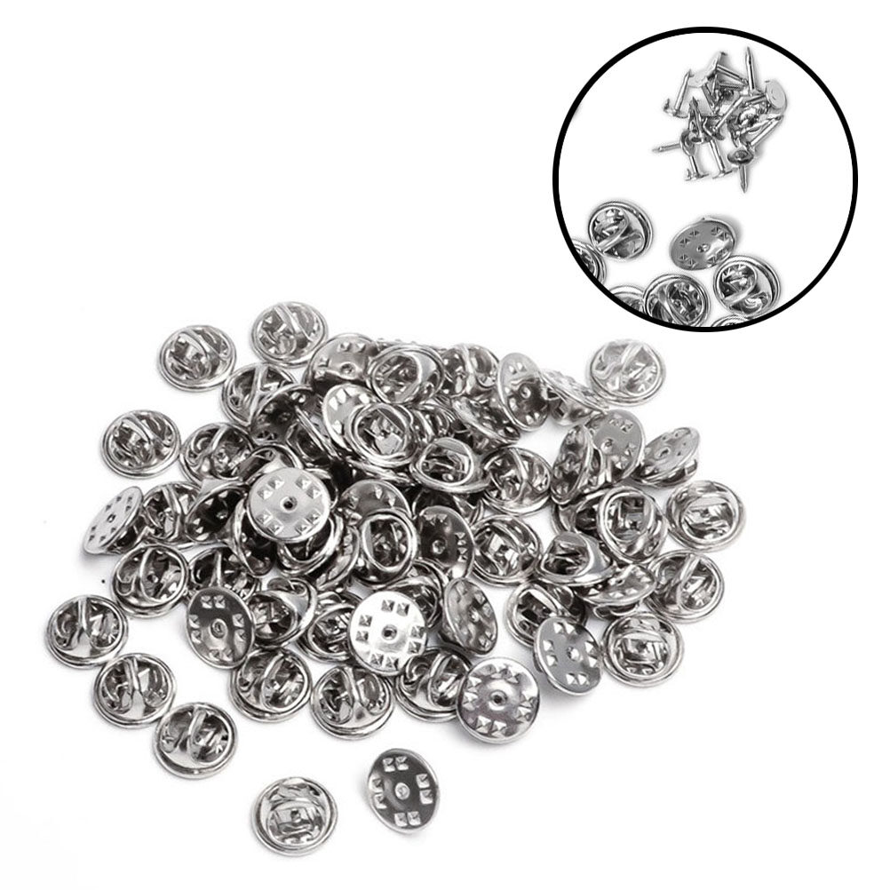 100 Sets Lapel Pins Backings for Enamel Bracelet Fasteners Pendant Key ...