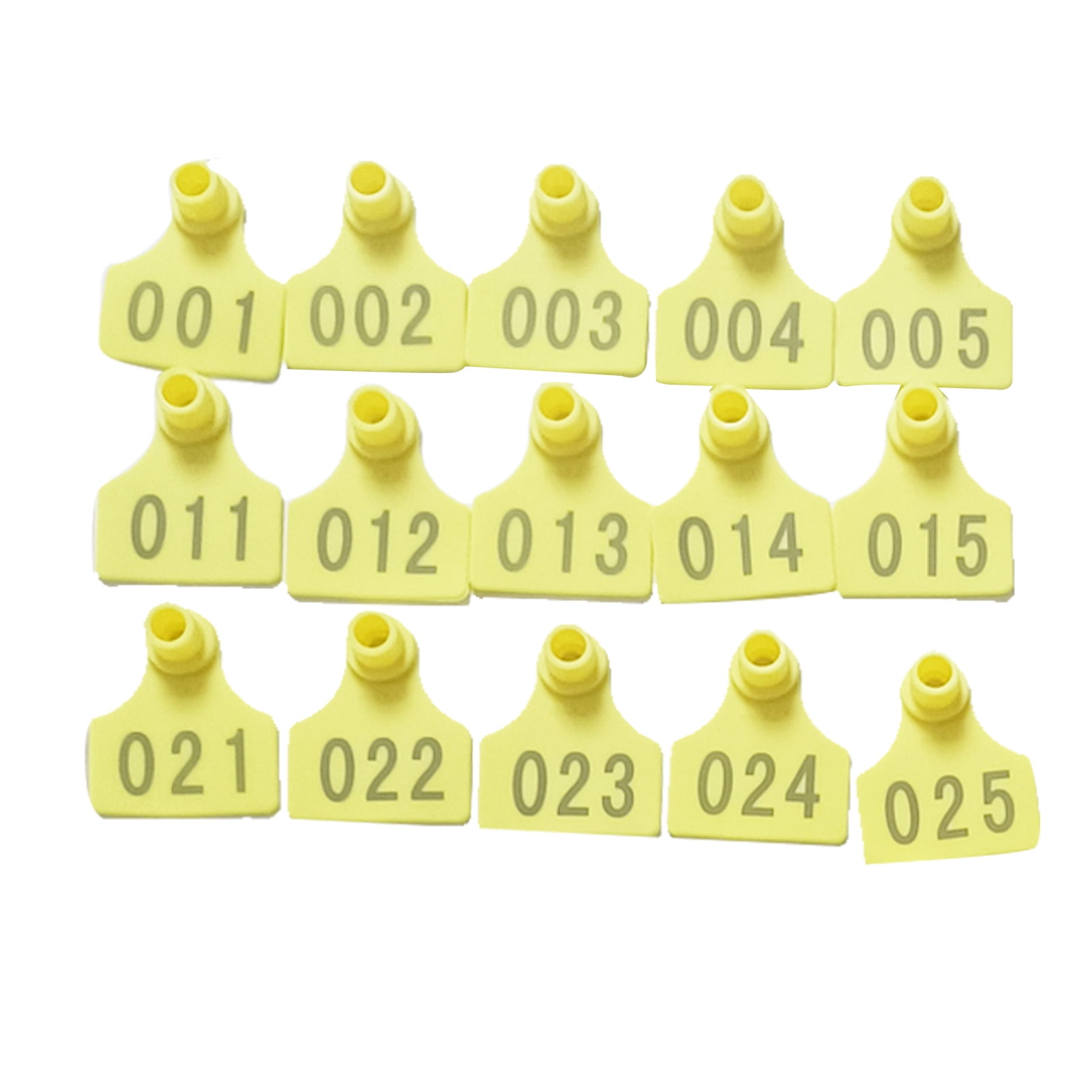 100 Sets Livestock Ear Tag Numbered Animal Pig Ear Label Plastic Yellow ...
