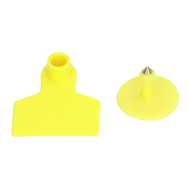 100 Sets Livestock Ear Tags Yellow Strong Plastic Easy to Use Blank ...