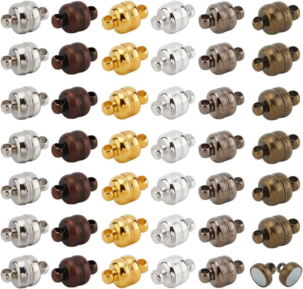 100 Sets Magnetic Clasps Mixed Color Necklace Bracelet Clasps Oval ...