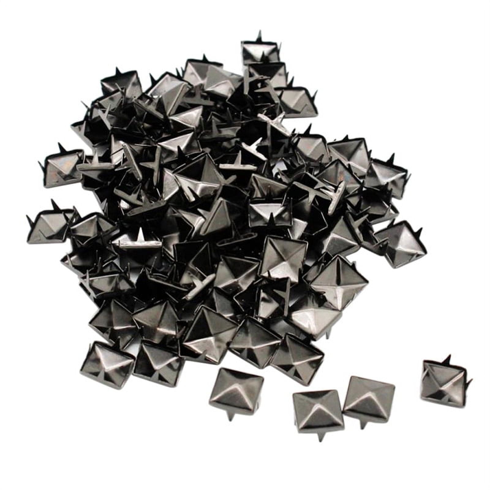 100 Sets Metal Square Pyramid Rivet Stud Spikes For Clothes Shoes Bags ...