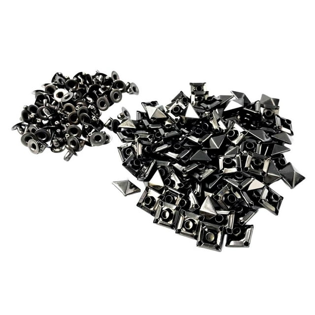 100 Sets Metal Square Rivet Studs DIY Leather Crafts 6/7/8/9/10/12mm ...