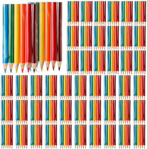 100 Sets Mini Colored Pencils 3.5 Inch Portable Short Fat Color Pencil ...