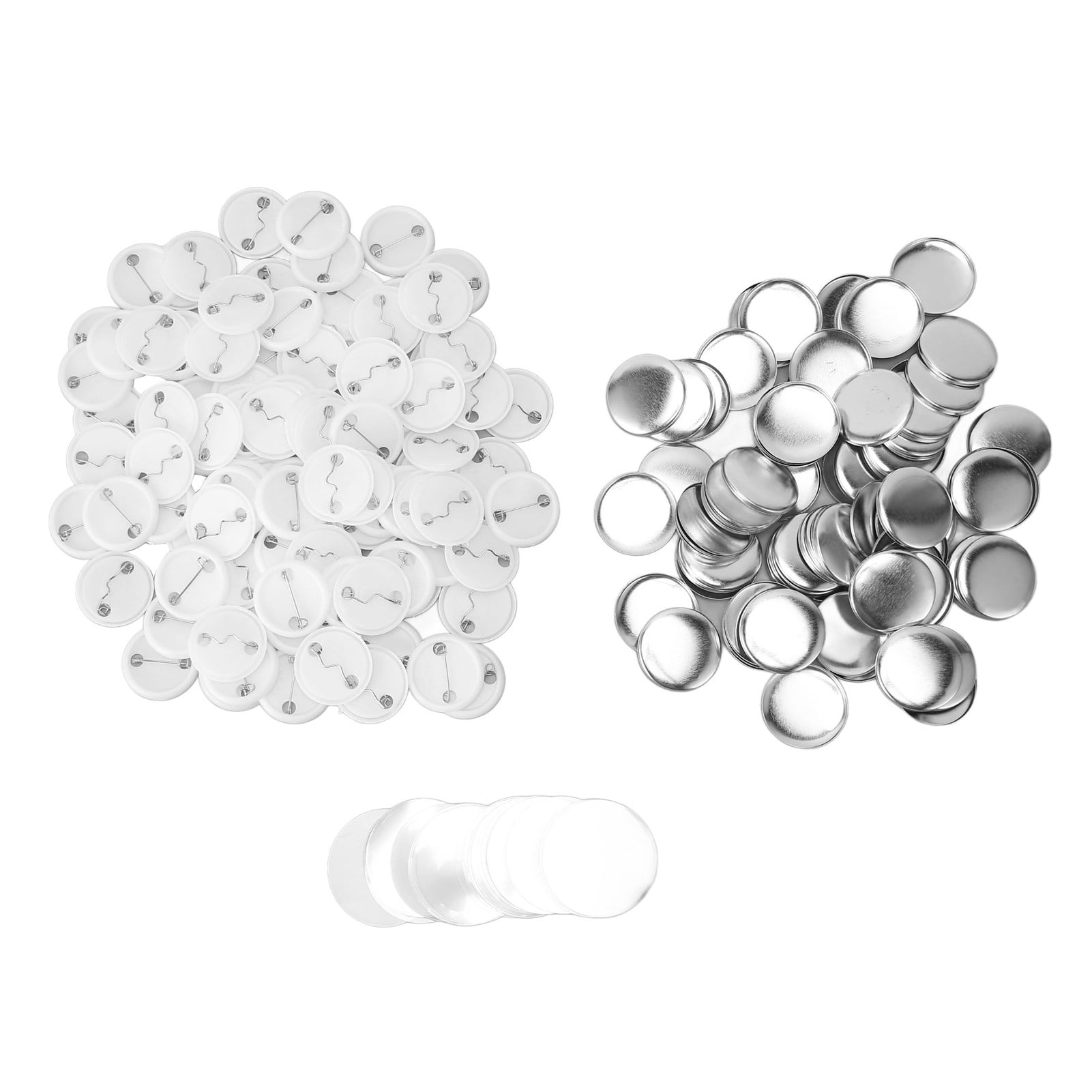 100 Sets Pin Back Button Parts Round Shape Metal Back Pin Diy Blank Button Badge Parts Set For