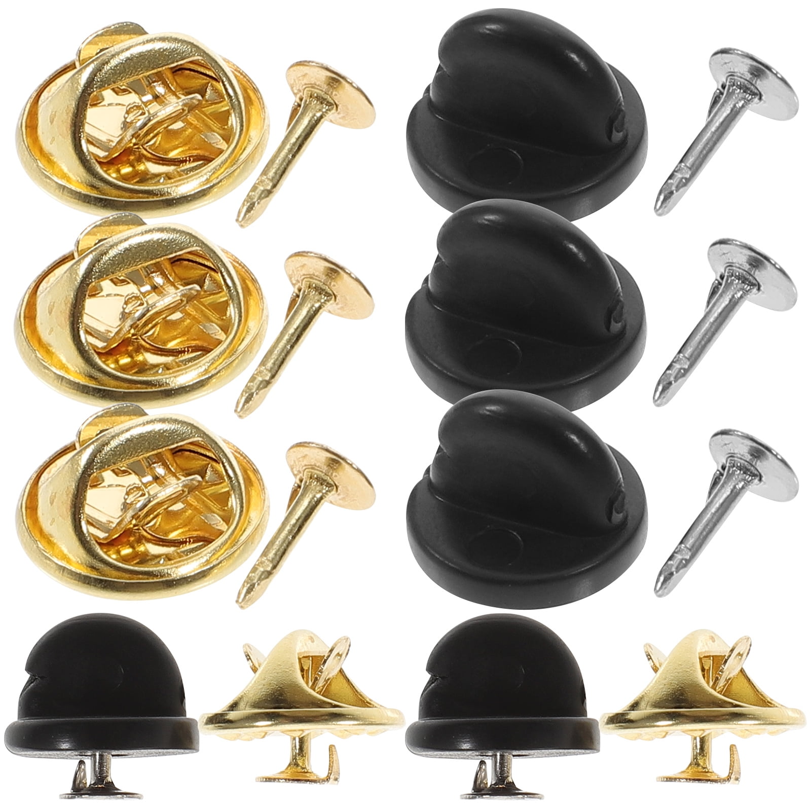 OUNONA Locking Pin Backs for Enamel Pins DIY Craft Making Assorted ...