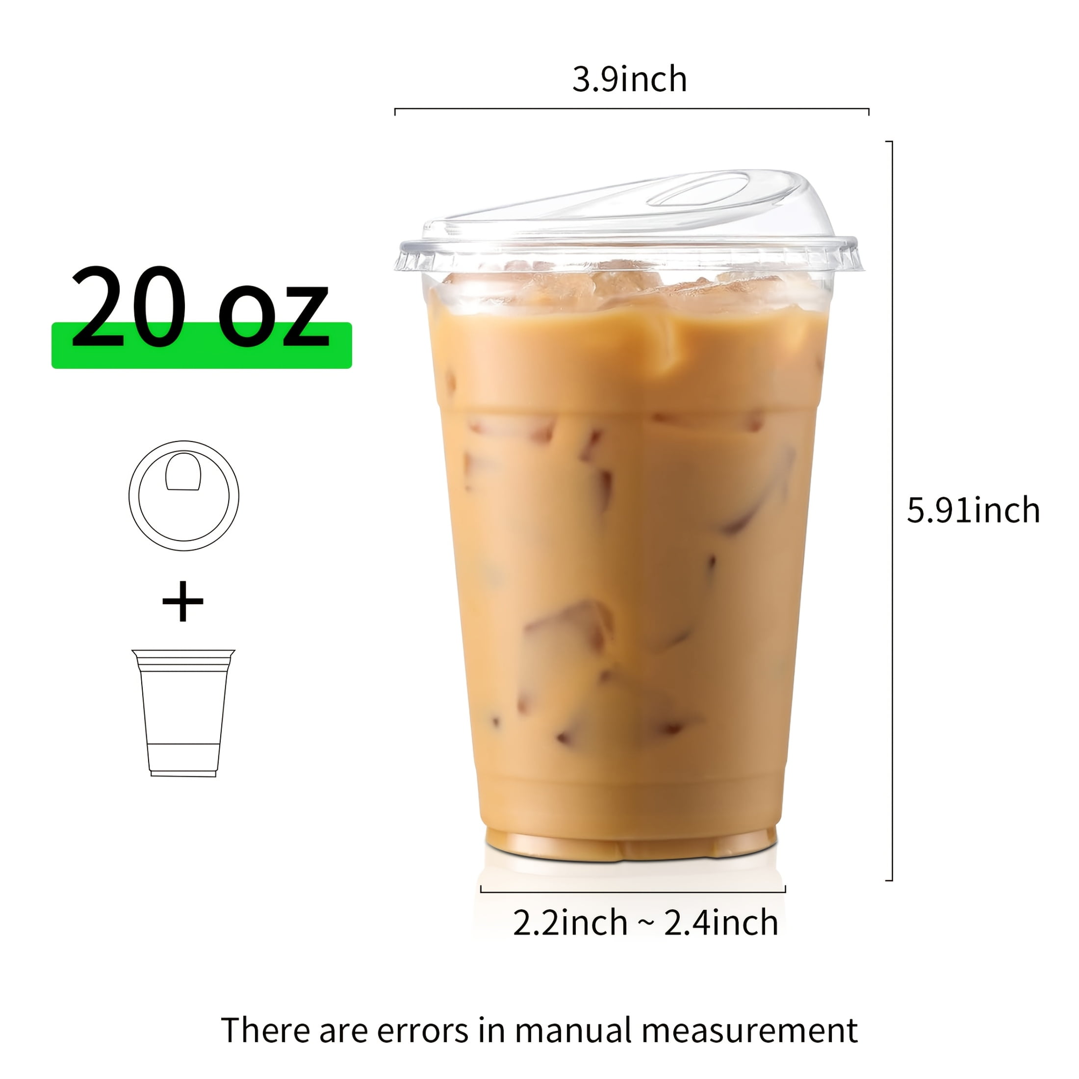 100 Sets of Plastic Cups with Lids, Frozen Cold Drink Storage ...