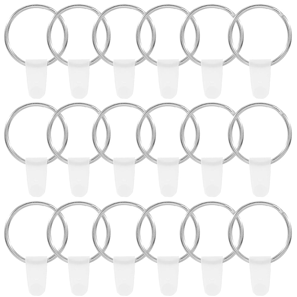 100 Sets Plastic Key Rings Clips Split Key Ring Clip with Clear Plastic ...