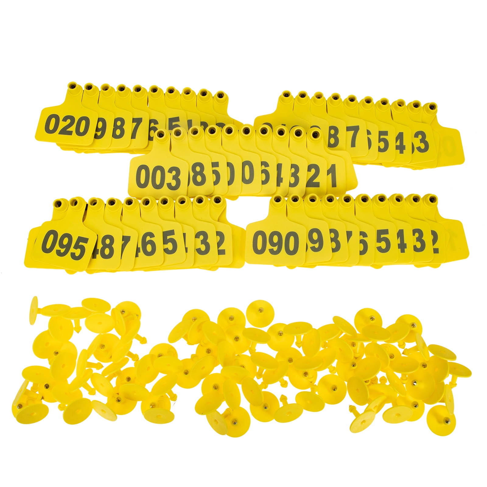 100 Sets Plastic Pig Ear ID Tags Animal Ear Tags Animal Tags Cow Number ...