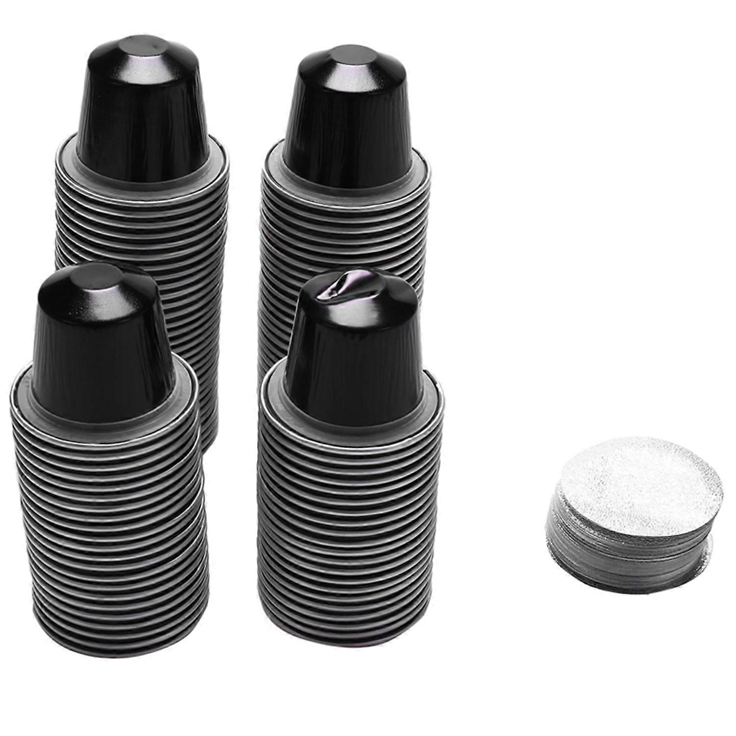 100 Sets Refillable Coffee Capsule Cup Disposable Nespresso Pod for ...