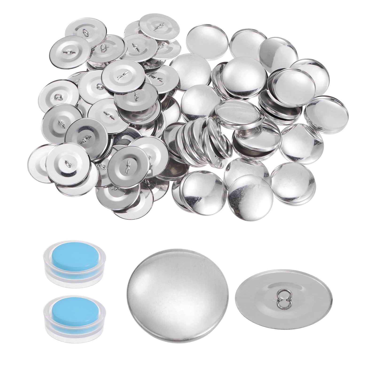 100 Sets Self Cover Button Kit 38mm Metal Aluminum Button with 2 Tools ...