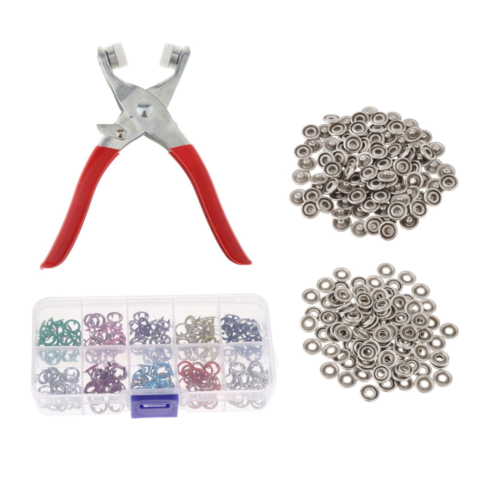 100 Sets Snap Buttons 9.5mm No Sewing Metal Snap Buttons with Fastener ...