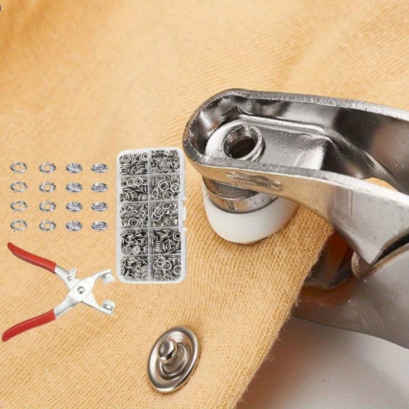 100 Sets Snap Fasteners Kit Tool,9.5mm Metal Snap Buttons Rings With ...