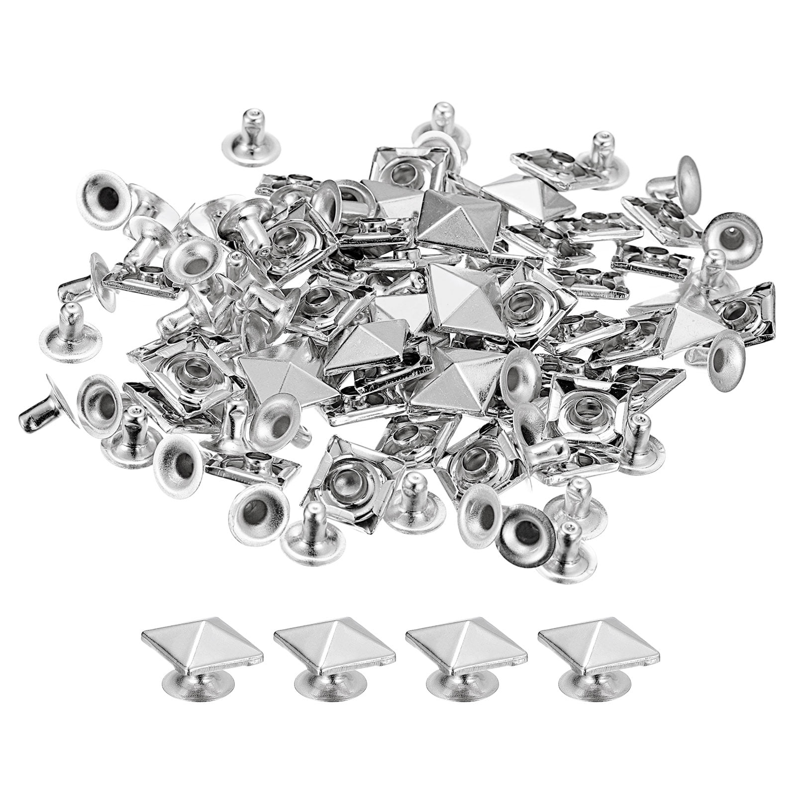 100 Sets Spike Rivet 10mm Pyramid Rapid Rivet Studs Square Spikes ...