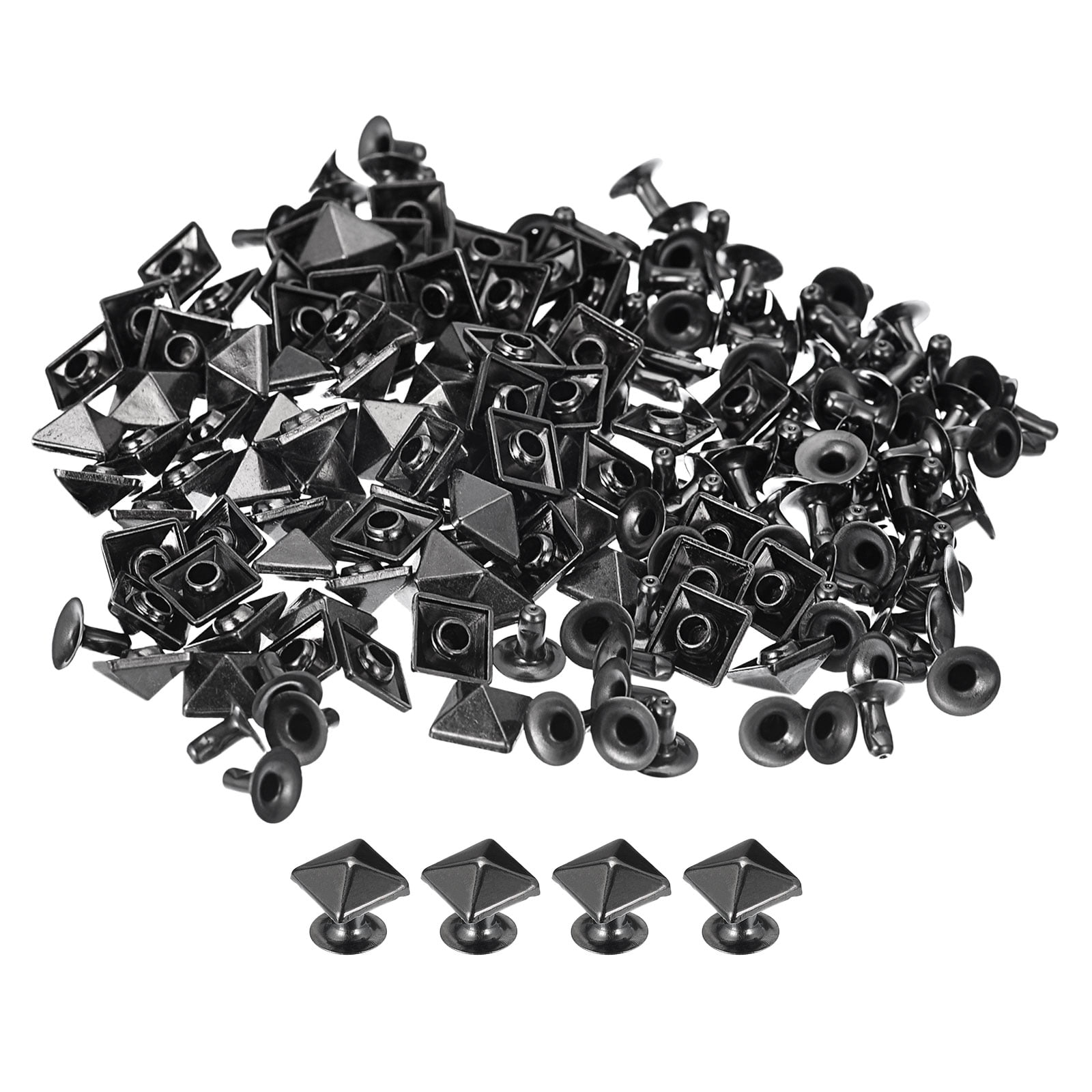 100 Sets Spike Rivet 8x8mm Rapid Rivet Studs Square Punk Spikes ...