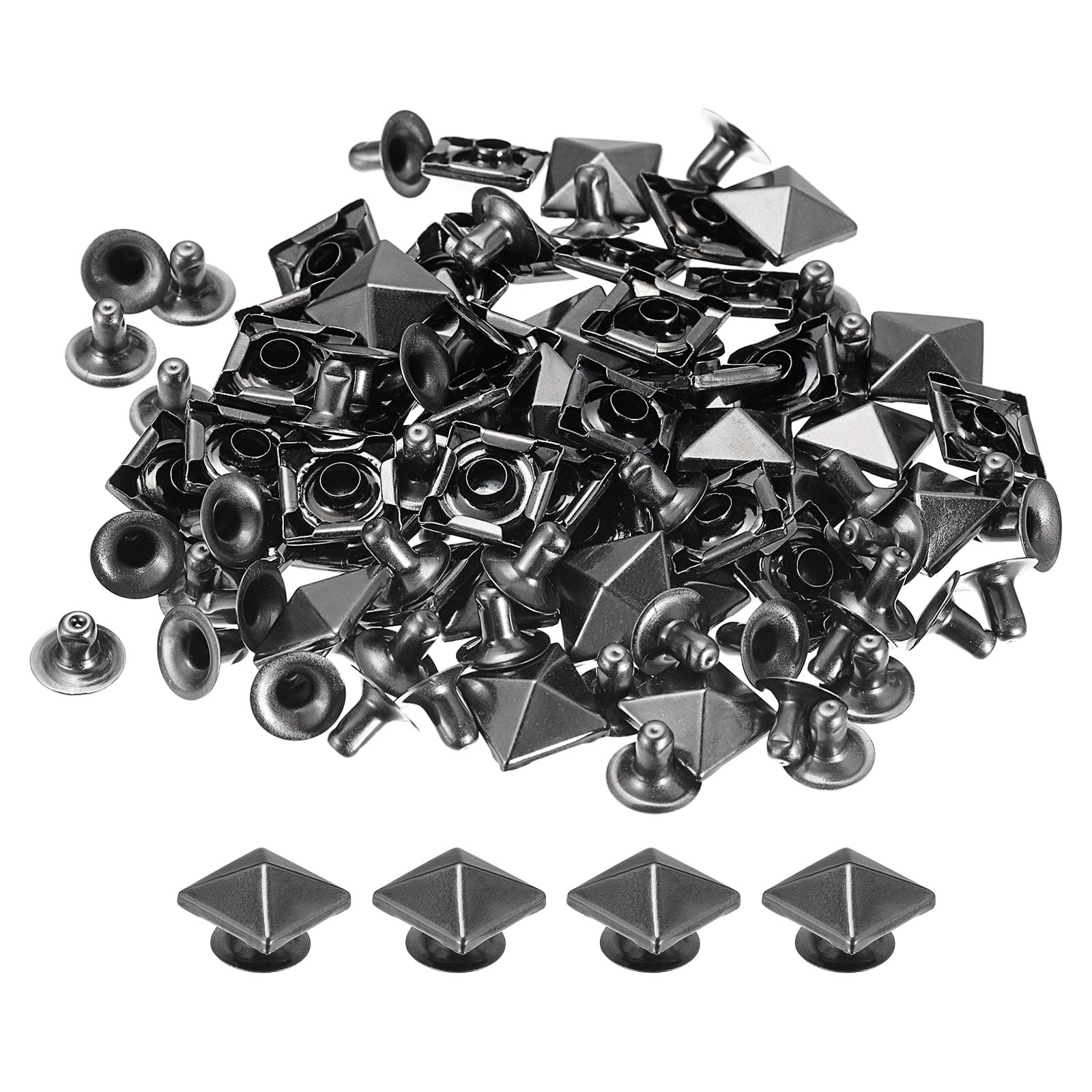 100 Sets Spike Rivet 9x6mm Rapid Rivet Studs Square Punk Spikes ...