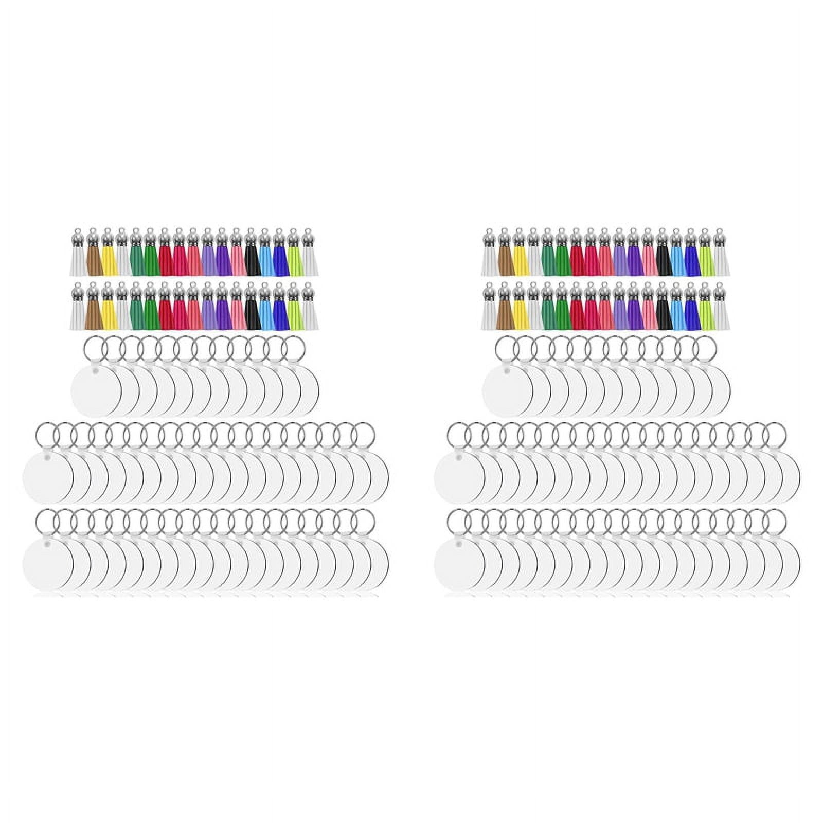 100 Sets Sublimation Blank Keychains, MDF Keychain Decorative Label Set ...