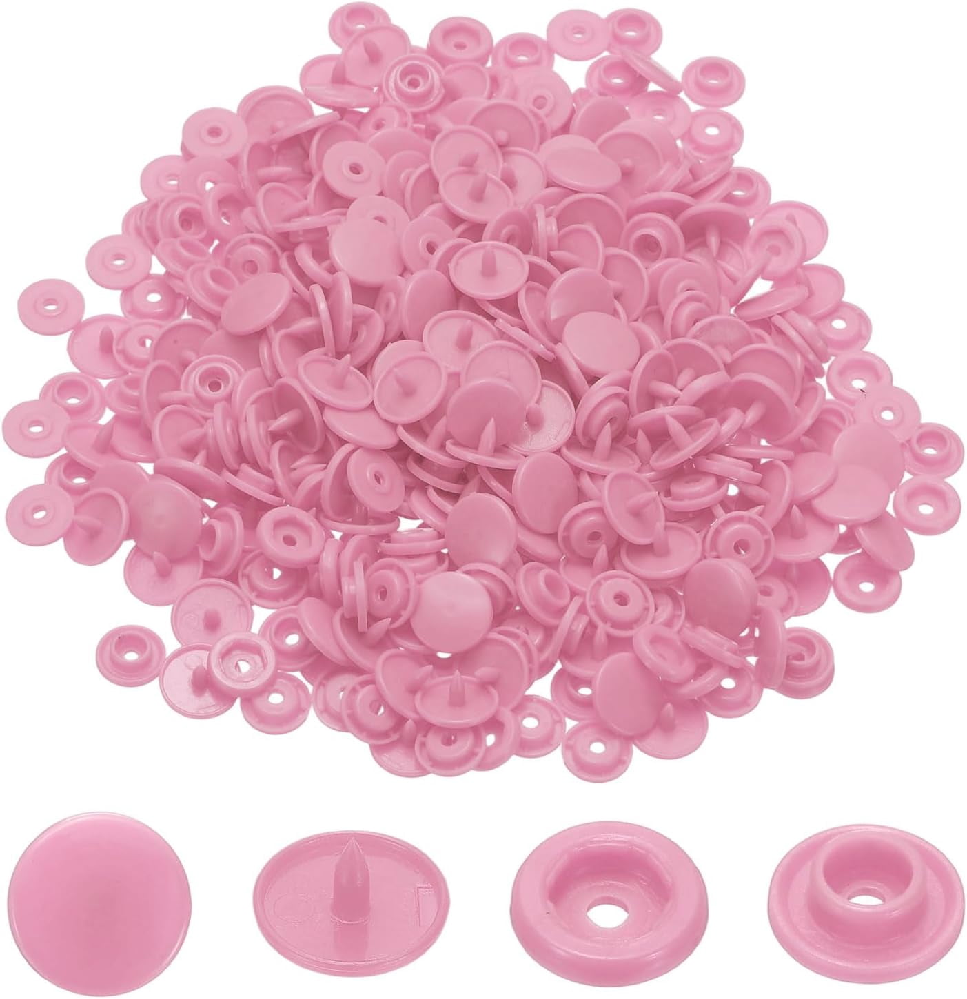 100 Sets T5 Resin Plastic Snaps, Glossy Round Resin Fasteners No-Sew ...